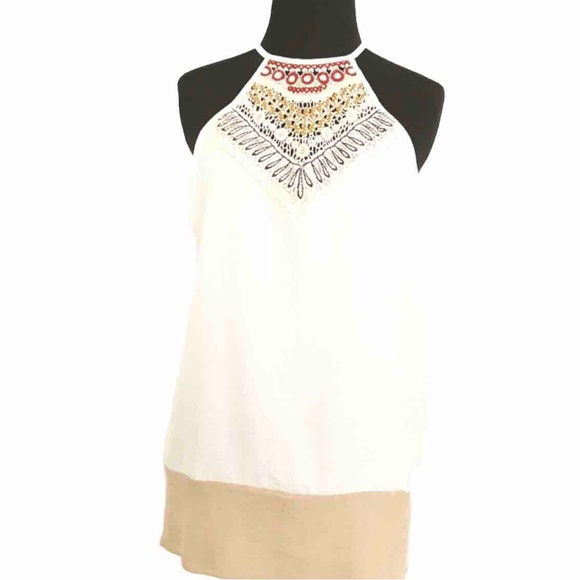 Hailey & Co. | Tops | Boho Embroidered Halter Top Large | Poshmark